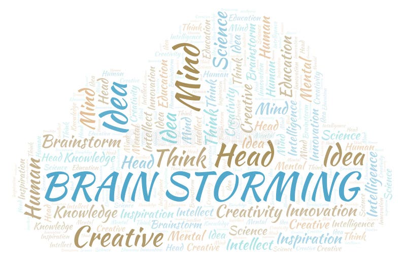 Brain Storming word cloud stock illustration. Illustration of text ...
