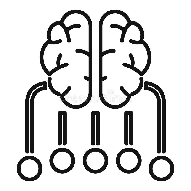 Brain Support Mind Icon Outline Vector. Cognitive Power Stock Vector ...