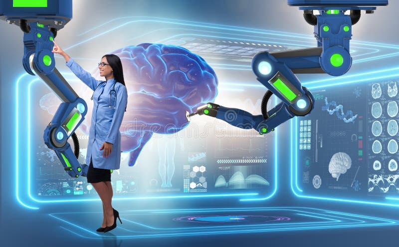 Brain Surgery Done by Robotic Arm Stock Photo - Image of intelligence ...