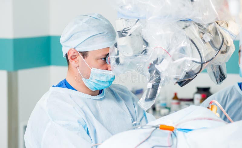 Brain Surgery. Group of Surgeons in Operating Room with Surgery ...