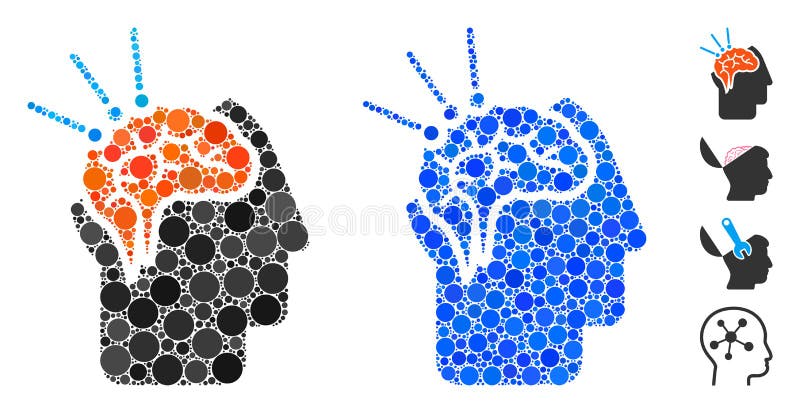 Brain Surgery Mosaic Icon of Round Dots Stock Illustration ...