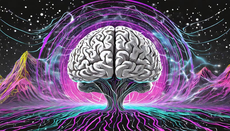 Brain Surrounded by Psychic Waves, Thinking and Mental Health Abstract ...