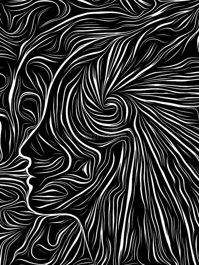 Brain Swirl Woodcut stock illustrationer. Illustration av ande - 148658480