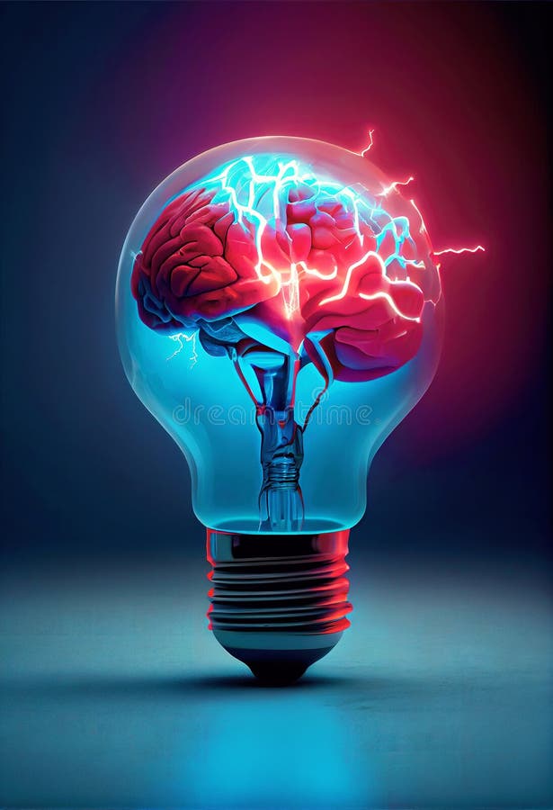 Brain Switched on As Light Bulb To Produce Brillian Idea Creativity ...