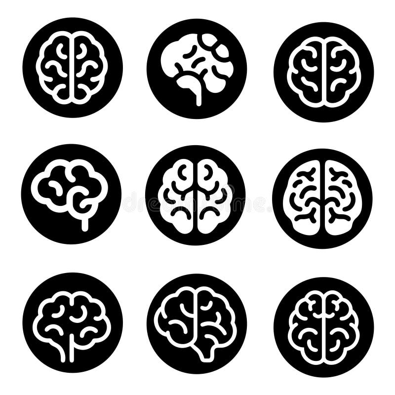 Brain Symbol, Black Icon, Vector Illustration Stock Illustration ...