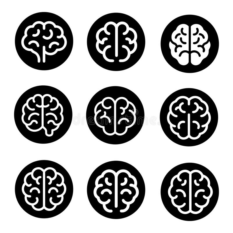 Brain Symbol, Black Icon, Vector Illustration Stock Illustration ...