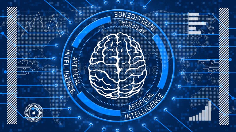Brain Symbol Centered in Artificial Intelligence Lettering on Ring ...