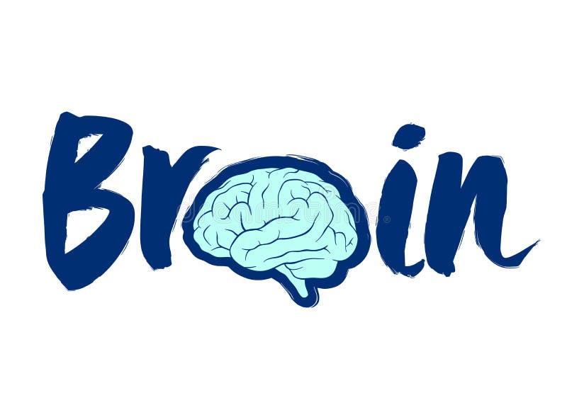 Brain Symbol and Lettering stock vector. Illustration of concept ...