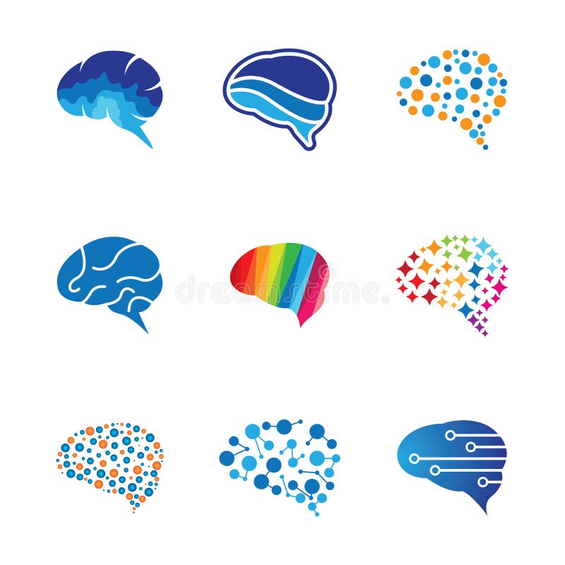 Brain symbol vector icon stock vector. Illustration of geometric ...