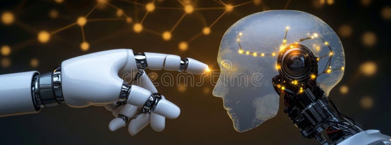 A Brain Symbolizing Deep Learning Surrounded By Innovative Algorithms And Neural Networks Stock