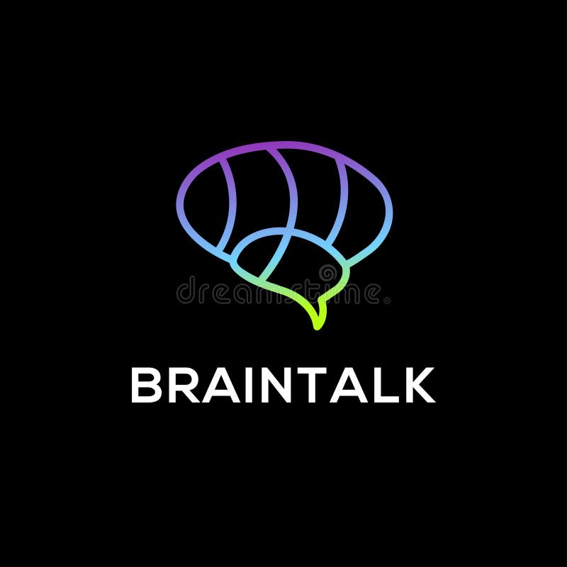 Brain Talk logo template stock illustration. Illustration of education - 348138489