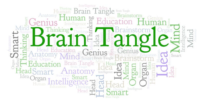 Brain Tangle word cloud. stock illustration. Illustration of concept ...