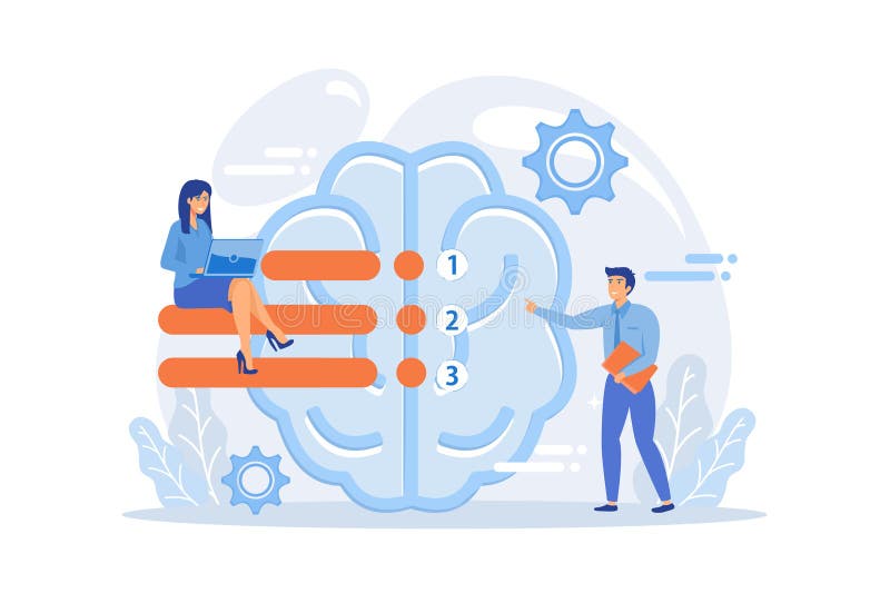 Brain with Tasks and Users with Laptops Planning. Strategy and Planning ...