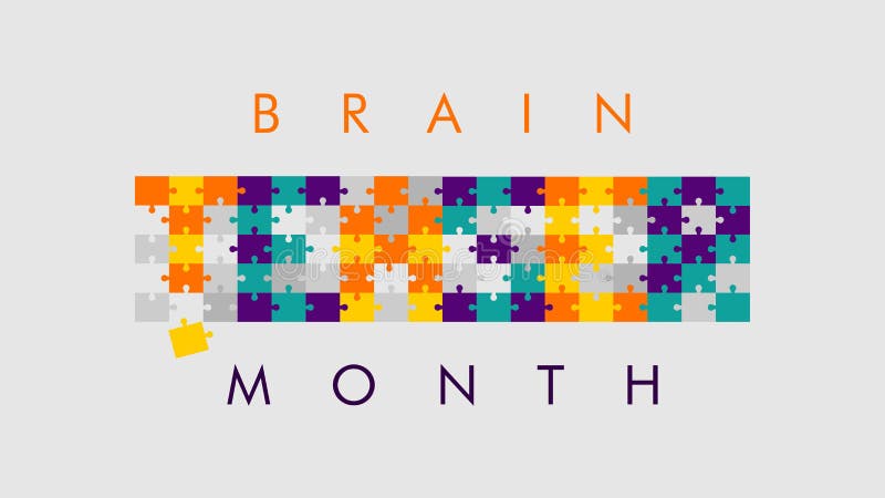 Brain Teaser Month Banner Template Stock Illustration - Illustration of ...