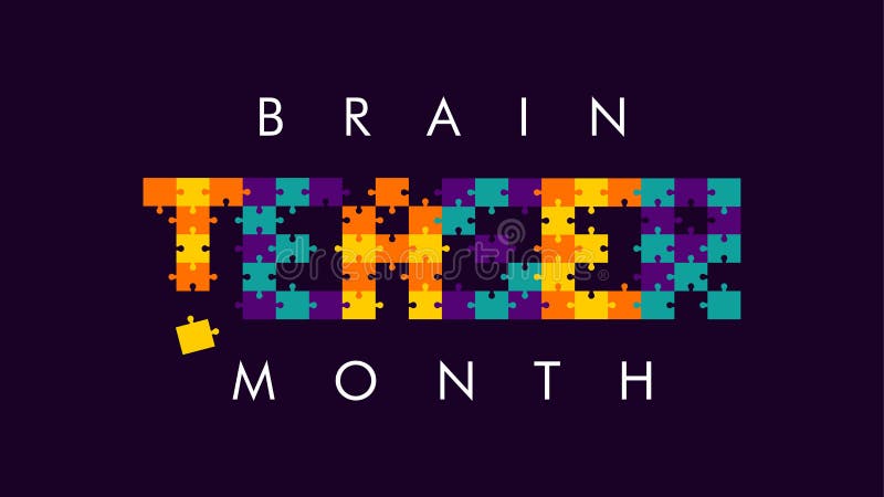 Brain Teaser Month Poster Template Stock Illustration - Illustration of ...