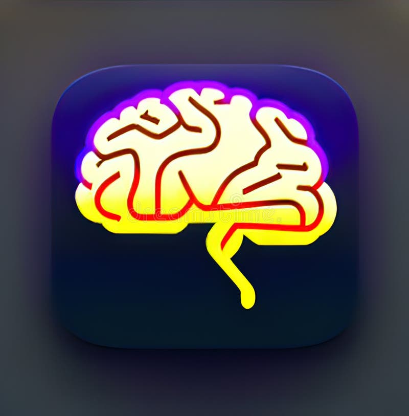 Brain Teaser Software App Icon. Generative AI. Stock Illustration ...