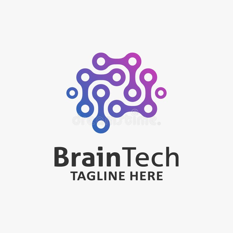 Brain tech logo design stock vector. Illustration of awesome - 274734123