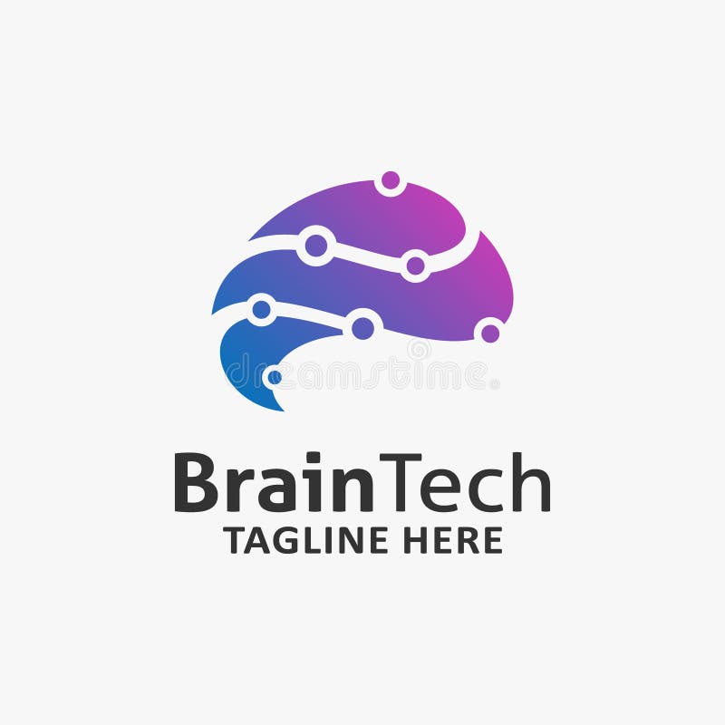 Brain tech logo design stock vector. Illustration of internet - 274734130