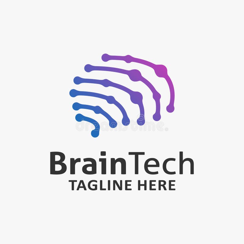 Brain tech logo design stock vector. Illustration of brainstorm - 274734140