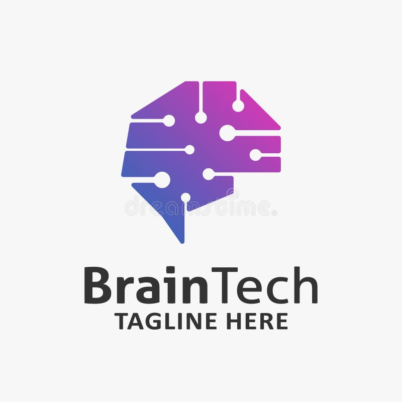 Brain tech logo design stock vector. Illustration of system - 274734141