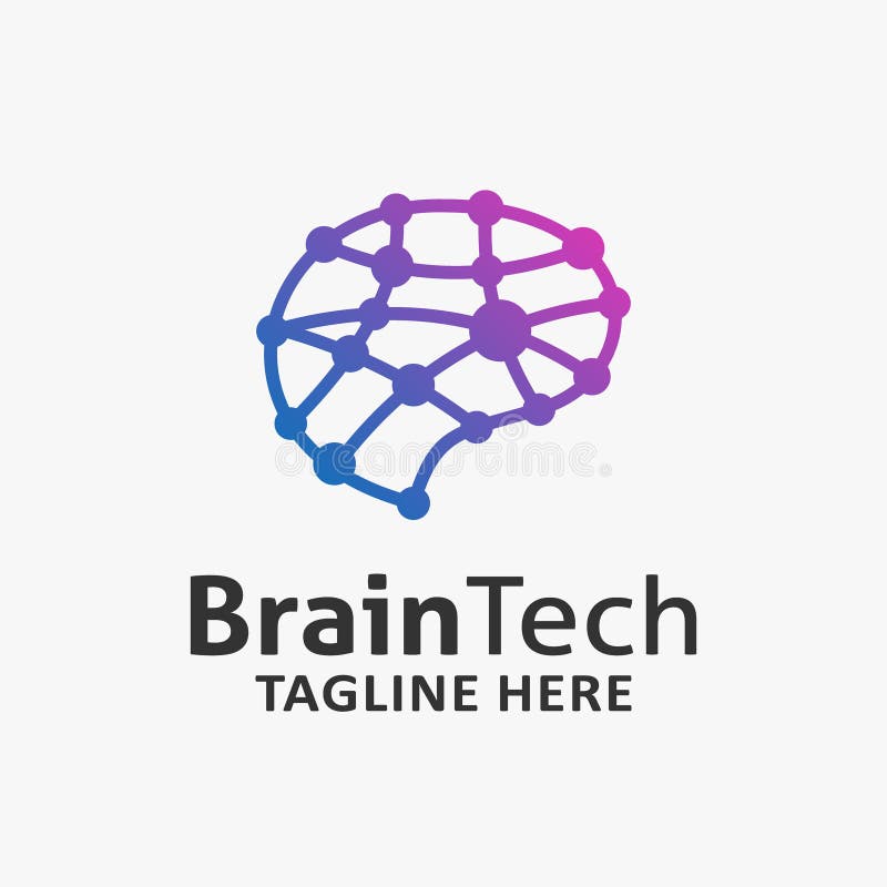 Brain tech logo design stock vector. Illustration of tech - 274734147