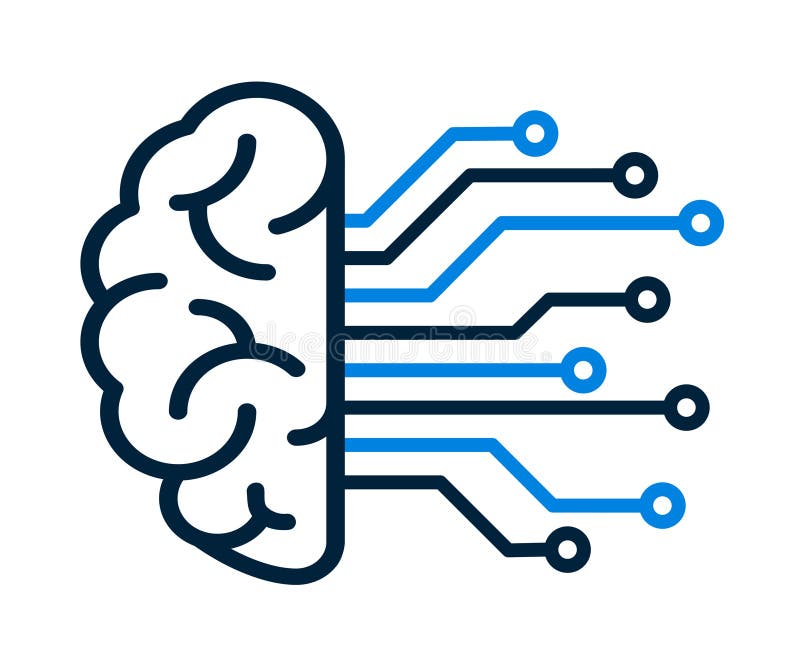 Brain with Technological Connections, Artificial Intelligence Icon, AI ... Brain with Technological Connections, Artificial Intelligence Icon, AI ...
