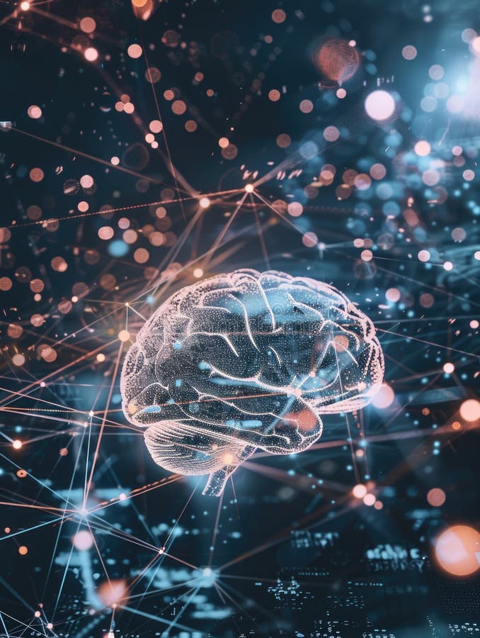 Brain and Technology stock photo. Image of computer - 366848680