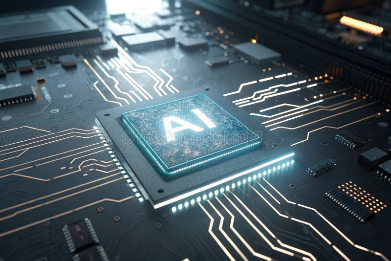 The Brain of Technology: Artificial Intelligence Circuit Board Concept Stock Illustration ...