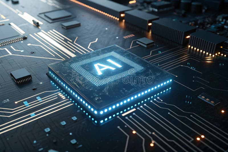 The Brain of Technology: Artificial Intelligence Circuit Board Concept Stock Illustration ...