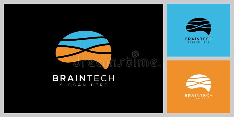 Brain Technology Logo Design Vector Stock Vector - Illustration of ...