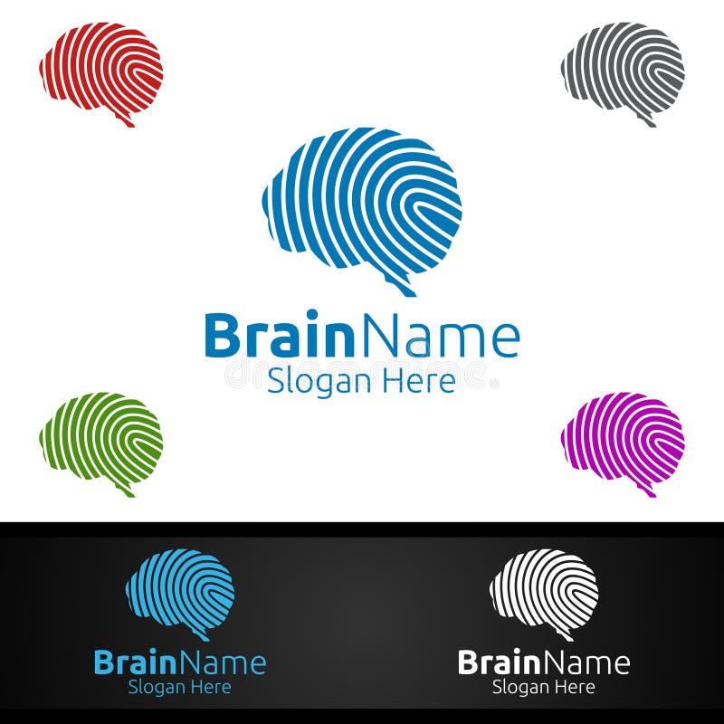 Brain Technology Logo with Think Idea Concept Design Stock Vector ...