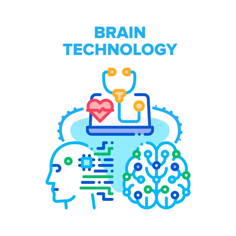 Brain Technology Vector Concept Color Illustration Stock Vector ...
