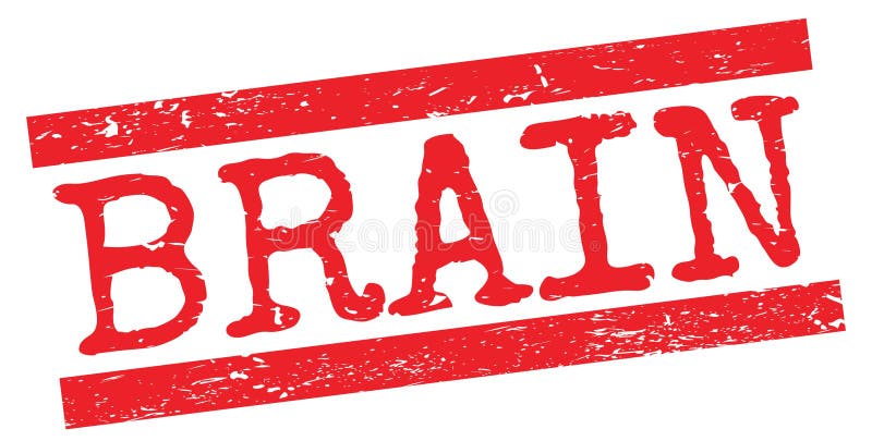 BRAIN Text on Red Lines Stamp Sign Stock Illustration - Illustration of ...