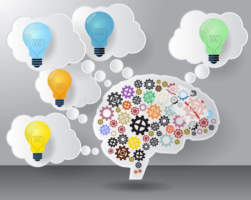 Brain Think Concept stock vector. Illustration of vector - 43021362