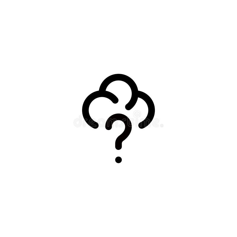 Brain Think Question Mind Outline Icon, Logo, and Illustration Stock ...