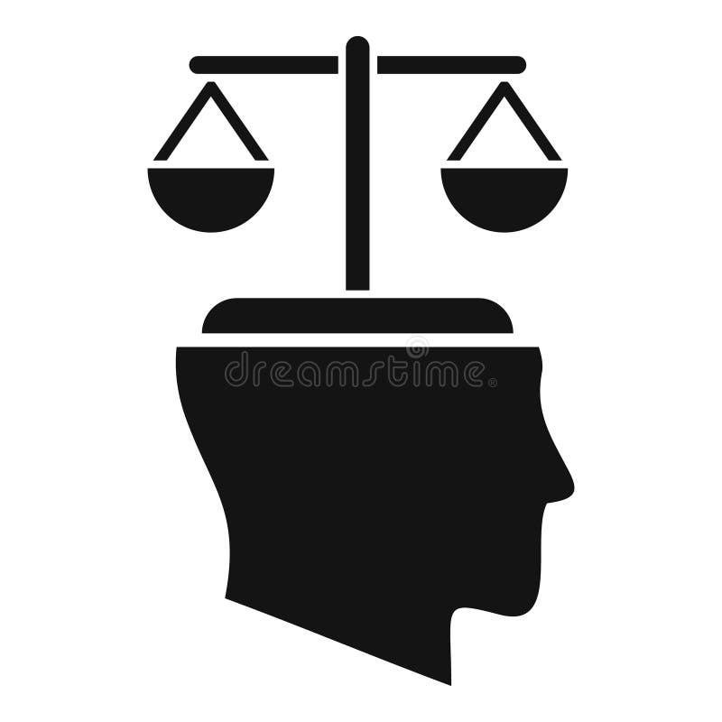 Brain Thinking Balance Icon Simple Vector. Judgement Reason Stock ...