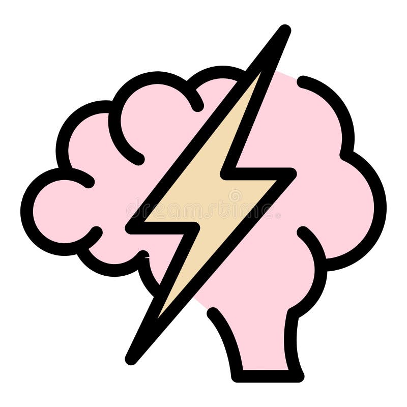 Brain Thinking Icon Vector Flat Stock Vector - Illustration of ...