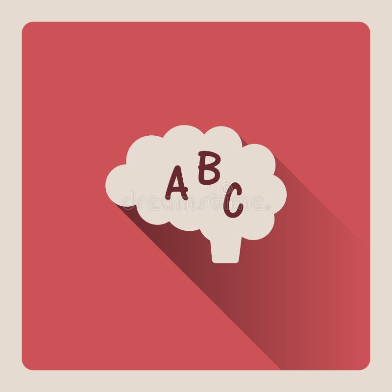 Brain Thinking in Sleep Illustration on Red Background with Shade Stock ...