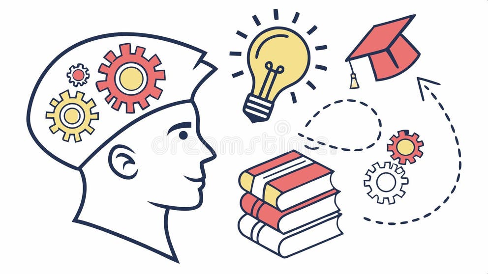 Brain Thinking with Light Bulb, Representing Ideas and Cognitive ...