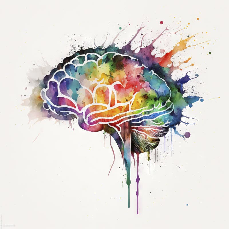 Brain Thoughts Explosion. Generative AI Stock Illustration ...