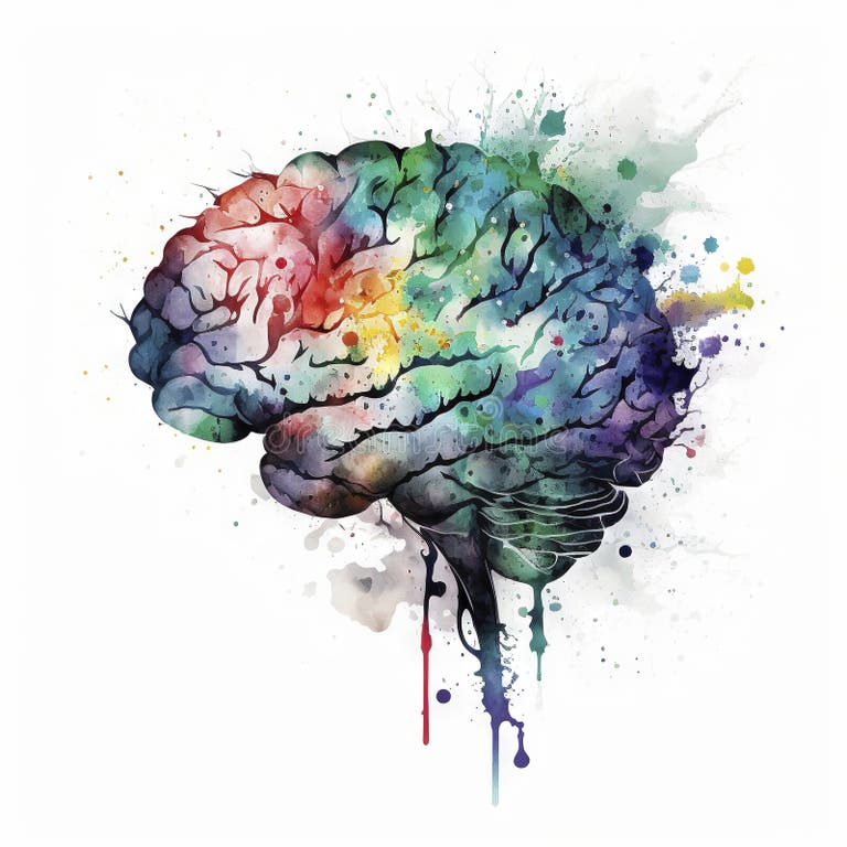 Brain Thoughts Explosion. Generative AI Stock Illustration ...