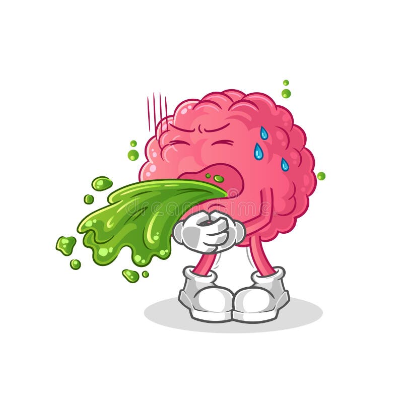 Brain Throw Up Cartoon. Cartoon Mascot Vector Stock Vector ...