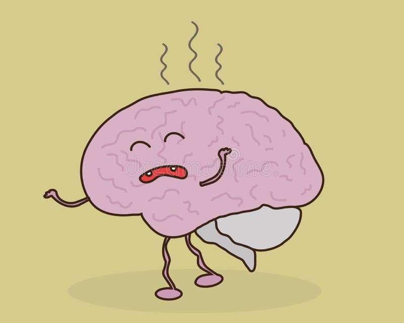 The brain is tired stock vector. Illustration of clipart - 126638393