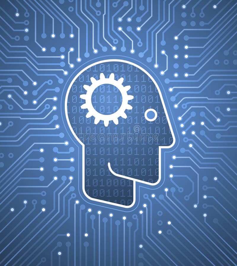 Brain To Computer Interface - Cybernetic Mind Stock Vector ...