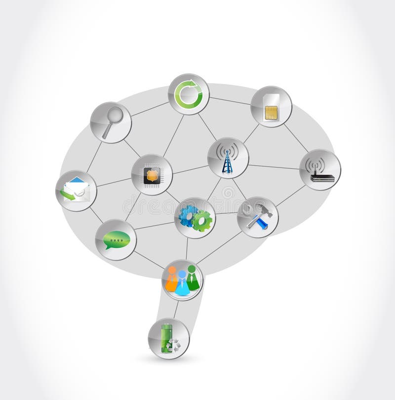 Brain Tools Link Network Illustration Design Stock Illustration ...