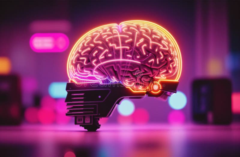 Brain in the Top of a Light Bulb Creative Concept Stock Illustration ...