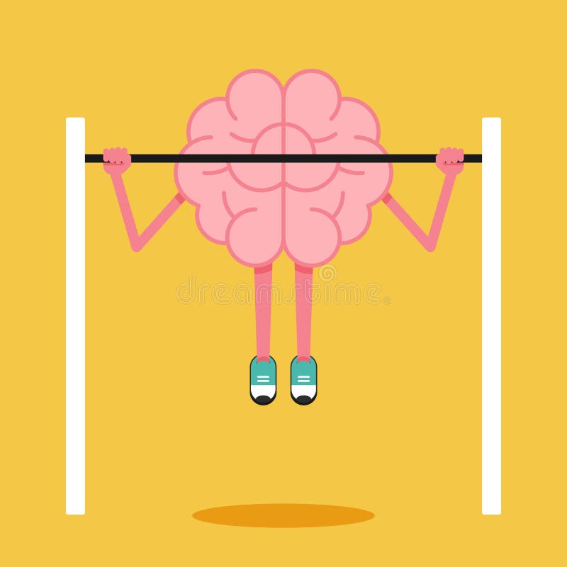 Brain Training with Horizontal Bar Flat Design. Creative Idea Concept ...