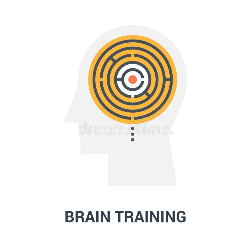 Brain Training Icon Concept Stock Vector - Illustration of person, head ...