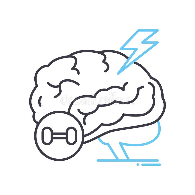 Brain Training Line Icon, Outline Symbol, Vector Illustration, Concept ...