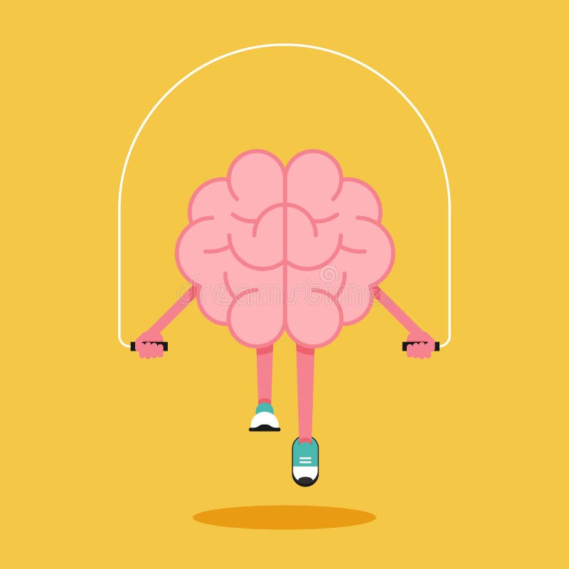 Brain Training with Rope Jumping Flat Design. Creative Idea Concept ...